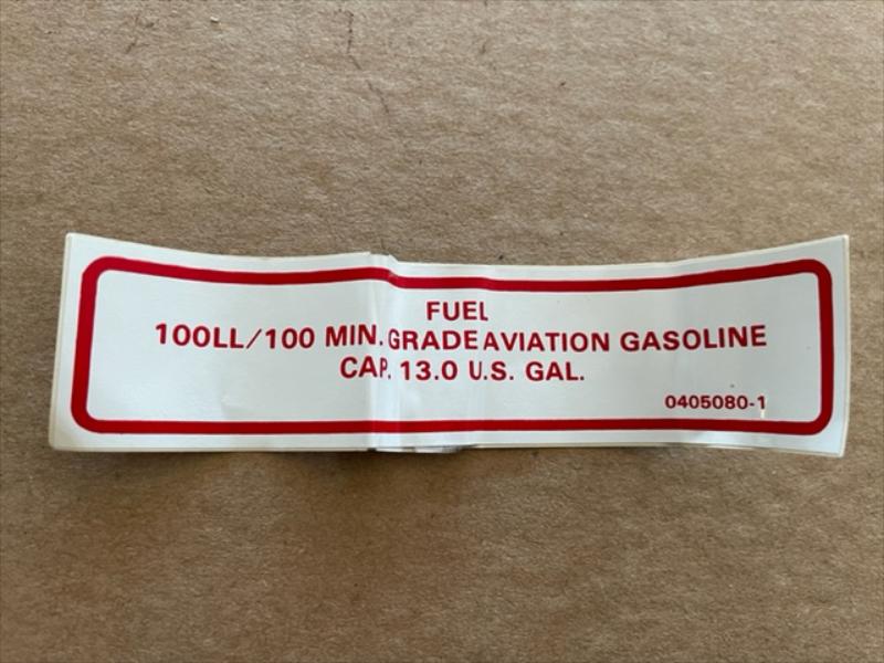 Cessna 150, Cessna 152 13.0 Gallon Fuel Tank Placard. New Old Stock.