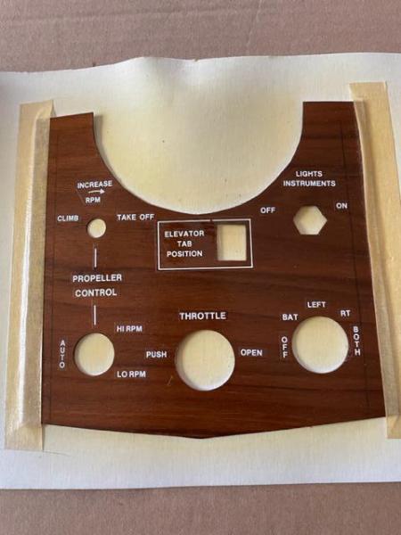 Beechcraft Bonanza Instrument Panel Wood Faccia. New Old Stock.