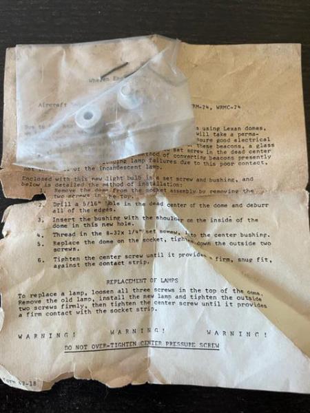 Whelen Pressure Screw For Lexan Covers. New Old Stock.