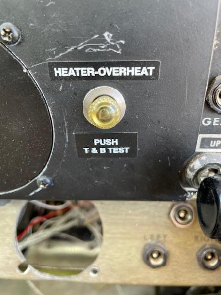 Cessna Heater Overheat Warning Light With Push To Test Function. Used.